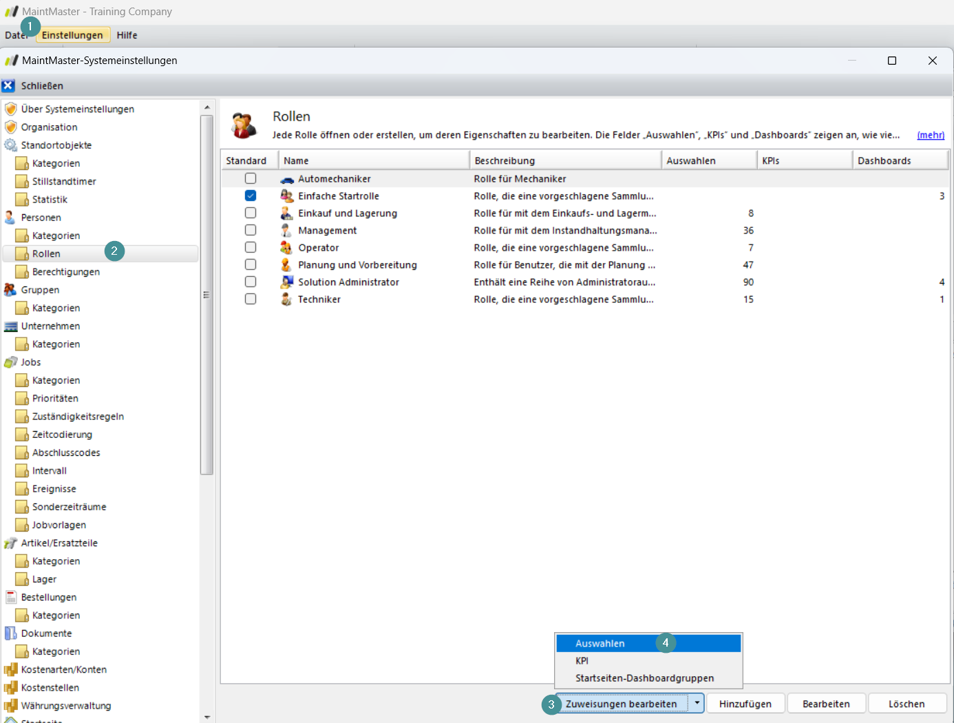 Wie weise ich Rollen zu und verlinke sie mit Benutzern und ...